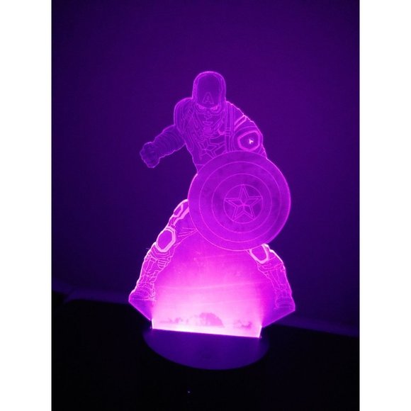 Other | Multi Color Marvel Captain America Night Light With Remote ...